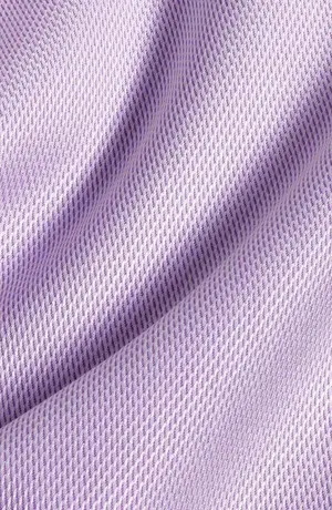 David Donahue Trim Fit Micro Dobby Cotton Dress Shirt - White/lilac