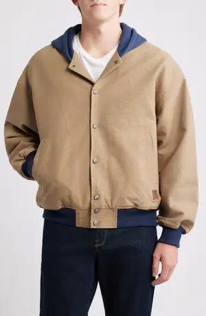 Brixton Hooded Cotton Canvas Bomber Jacket