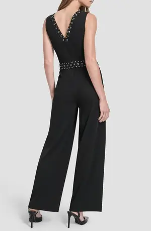 Dkny Stud Detail Scuba Crepe Jumpsuit