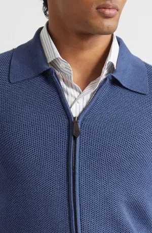 Isaia Wool Blend Zip-up Cardigan