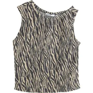 NEXT Asymmetric Sleeveless Shirred Top - Grey