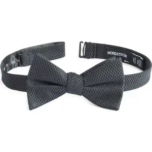 Nordstrom Textured Silk Jacquard Bow Tie - Black/grey