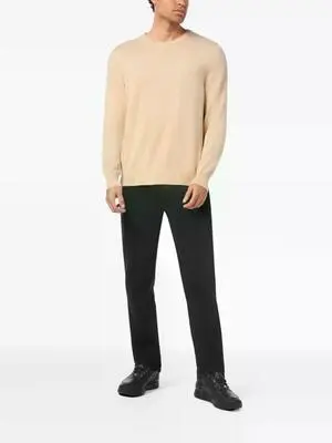 BILLIONAIRE Embroidered Logo Cotton Cashmere Pullover - Neutrals
