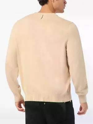 BILLIONAIRE Embroidered Logo Cotton Cashmere Pullover - Neutrals