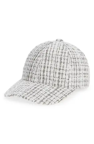 Nordstrom Tweed Baseball Cap - White/black