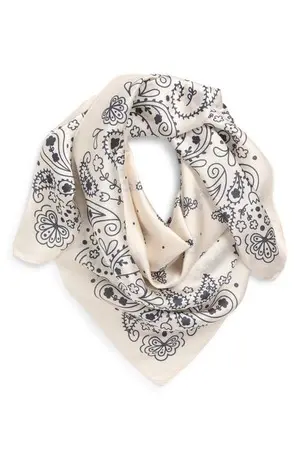 Treasure & Bond Oversize Square Satin Scarf - Ivory