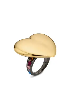 Kurt Geiger Heart Statement Cocktail Ring - Multi