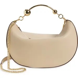 Strathberry Crescent Moon Leather Shoulder Bag - Oat