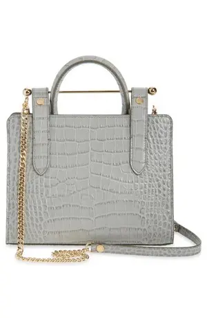 Strathberry Mini Croc Embossed Leather Tote