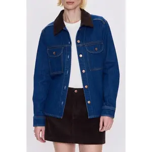 PISTOLA Corduroy Collar Denim Jacket