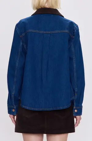 PISTOLA Corduroy Collar Denim Jacket