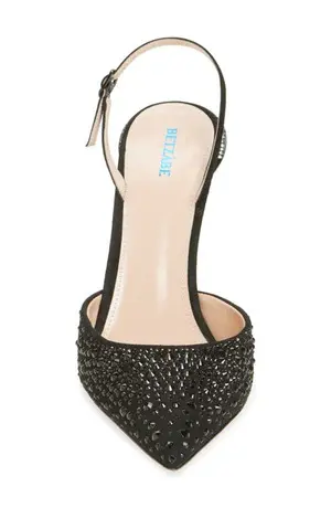 BETZÁBE Sofia Crystal Embellished Slingback Pumps