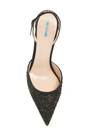BETZÁBE Sofia Crystal Embellished Slingback Pumps