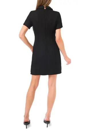 CECE DUPRAZ Rhinestone Button Bouclé Minidress