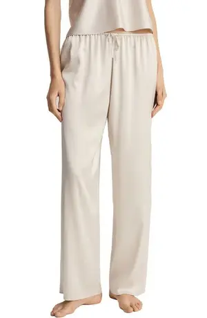 Mango Stretch Silk Pajama Pants - Light/pastel Grey