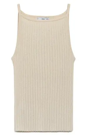 Mango Metallic Ribbed Sweater Tank