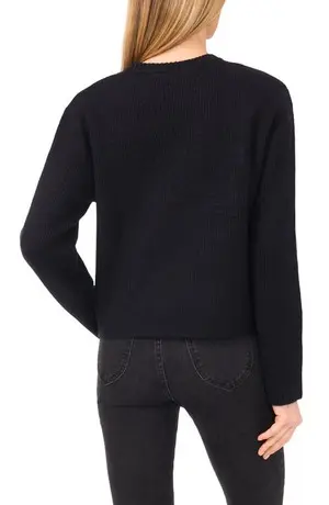 CECE DUPRAZ Embellished Bow Sweater - Rich Black