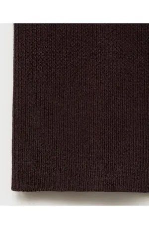 Mango Short Sleeve Ribbed Sweater - Chocolate