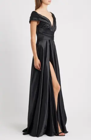 SONYA MODA Elara Plunge Neck Satin Gown