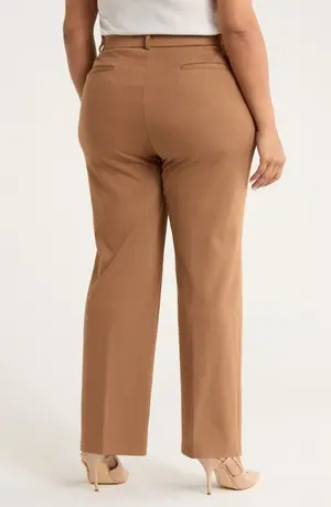 KASPER Pull-on Trouser Pants - Dark Camel