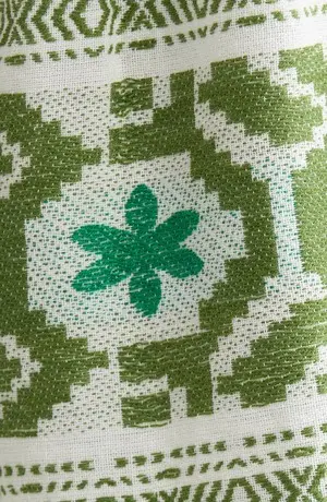 Elan Embroidered Cover-up Dress - White Green