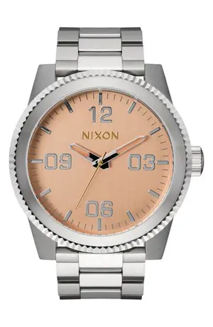 Nixon Corporal Bracelet Watch - Silver/coral