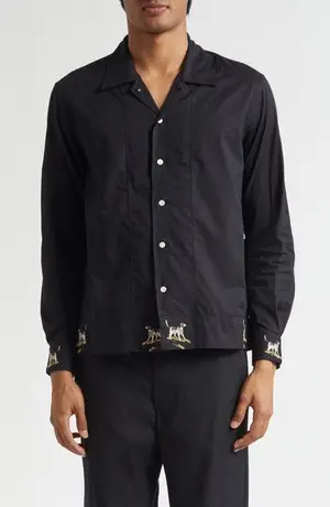 BODE Pointer Embroidered Button-up Shirt - Black