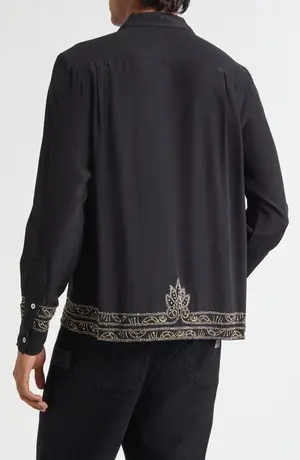 BODE Beaded Epoque Silk Button-up Shirt