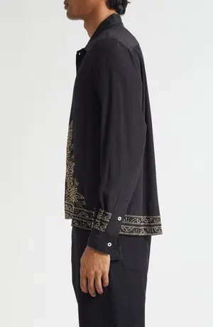 BODE Beaded Epoque Silk Button-up Shirt