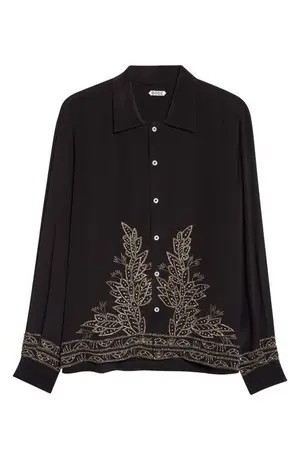 BODE Beaded Epoque Silk Button-up Shirt