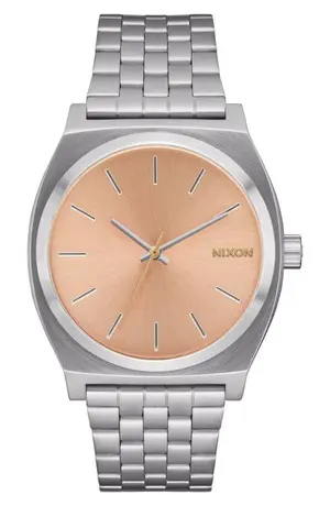 Nixon Time Teller Bracelet Watch - Silver/coral