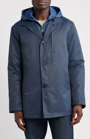Johnston & Murphy Upton Water Resistant Raincoat With Removable Liner