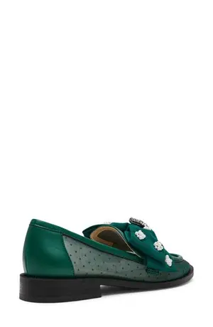 Betsey Johnson Pointed Toe Mesh Flat - Emerald