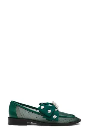 Betsey Johnson Pointed Toe Mesh Flat - Emerald