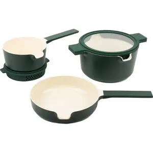 ALVA Neat 5-piece Nesting Ceramic Cookware Set Green
