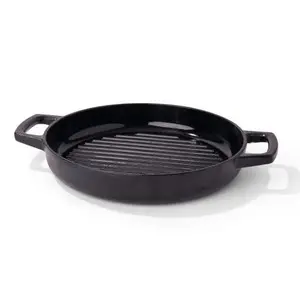 ALVA Nori 11-inch Enameled Cast Iron Grill Pan - Black