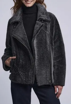 BLUE DUCK Genuine Shearling Moto Jacket