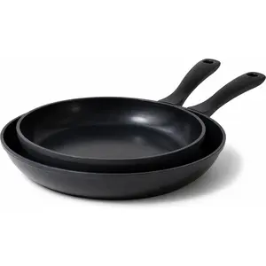 ALVA Energy 8" & 11" Ceramic Nonstick Frying Pan Set - Black