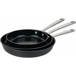 ALVA Maestro Nonstick Frying Pan 3-piece Setoven & Induction Safe - Black