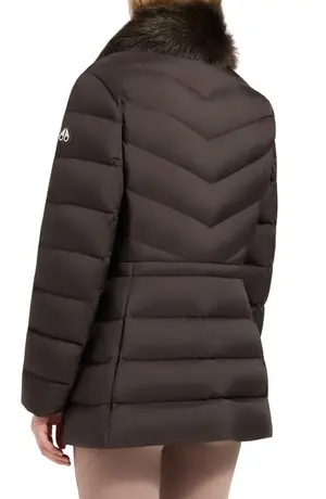 Moose Knuckles Belle Cote Puffer Jacket With Shearling Collar - Espresso