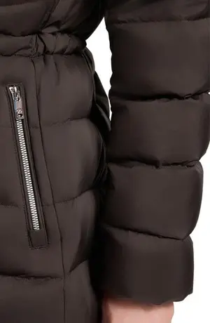 Moose Knuckles Belle Cote Puffer Jacket With Shearling Collar - Espresso