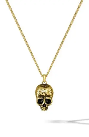 VINCERO Memento Mori Skull Pendant Necklace - Gold