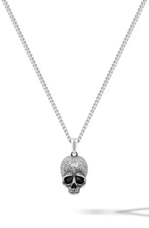 VINCERO Memento Mori Skull Pendant Necklace - Silver