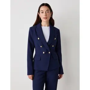 FINERY LONDON Lydia Button Detailed Blazer - Navy