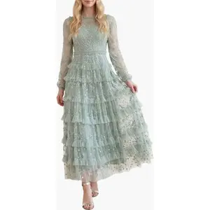 NEEDLE & THREAD Needle & Thread Blossom Lace Ankle Gown Laurel