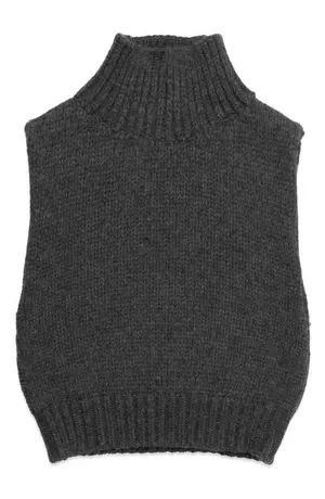Deluc George Sleeveless Mock Neck Sweater - Dark Grey