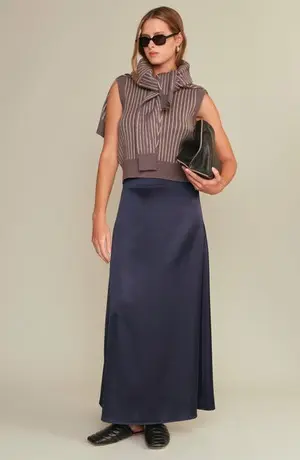 Deluc Marcus Satin Maxi Skirt
