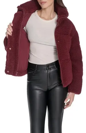 LEVI'S Faux Shearling Puffer Jacket - Tawny Port