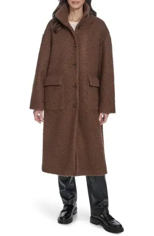 LEVI'S Bouclé Longline Cocoon Car Coat - Brown