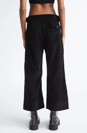 R13 Relaxed Corduroy Crop Work Trousers
